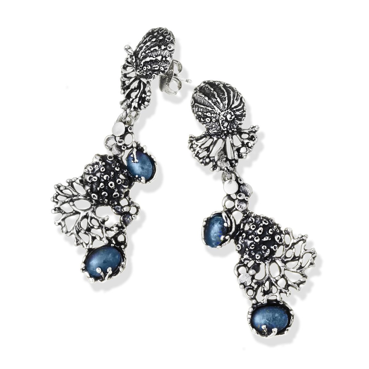 Giovanni Raspini / Anemone / orecchini cascata / argento, opale e ...