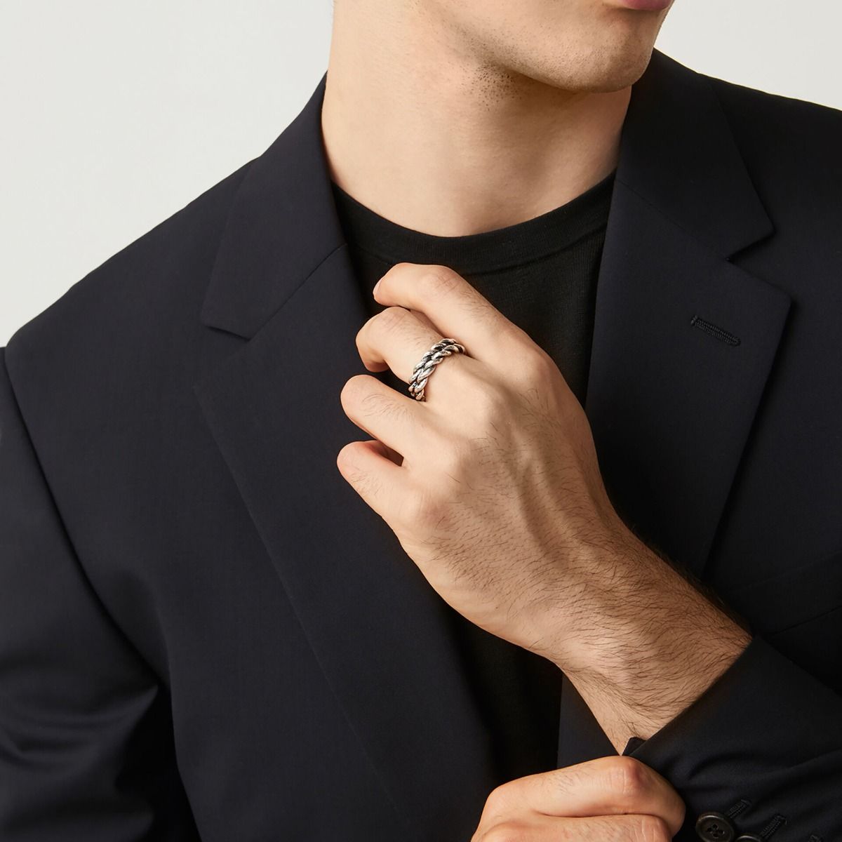 Giovanni Raspini / Uomo / anello corda / argento