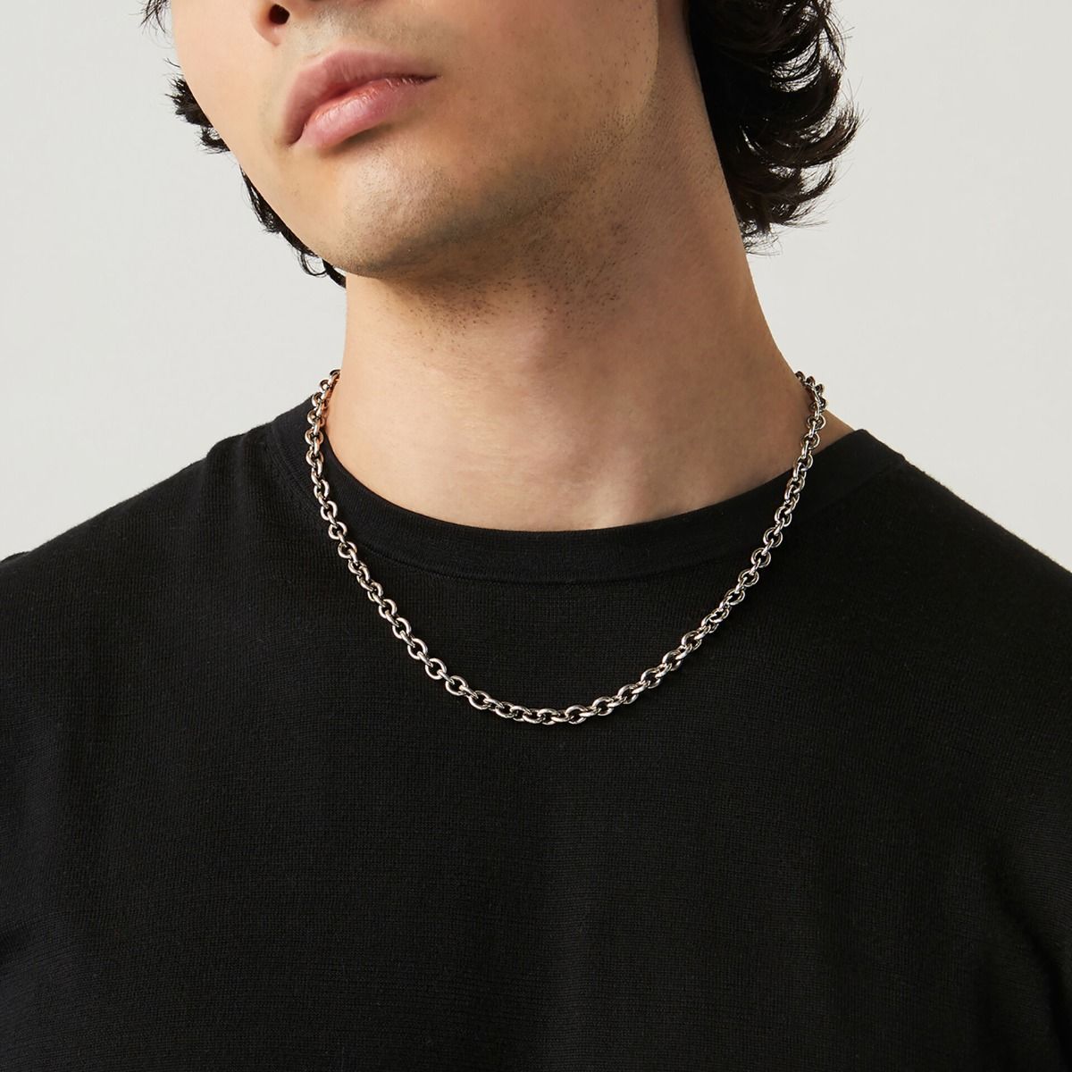 Giovanni Raspini / Uomo / collana catena ovale / argento