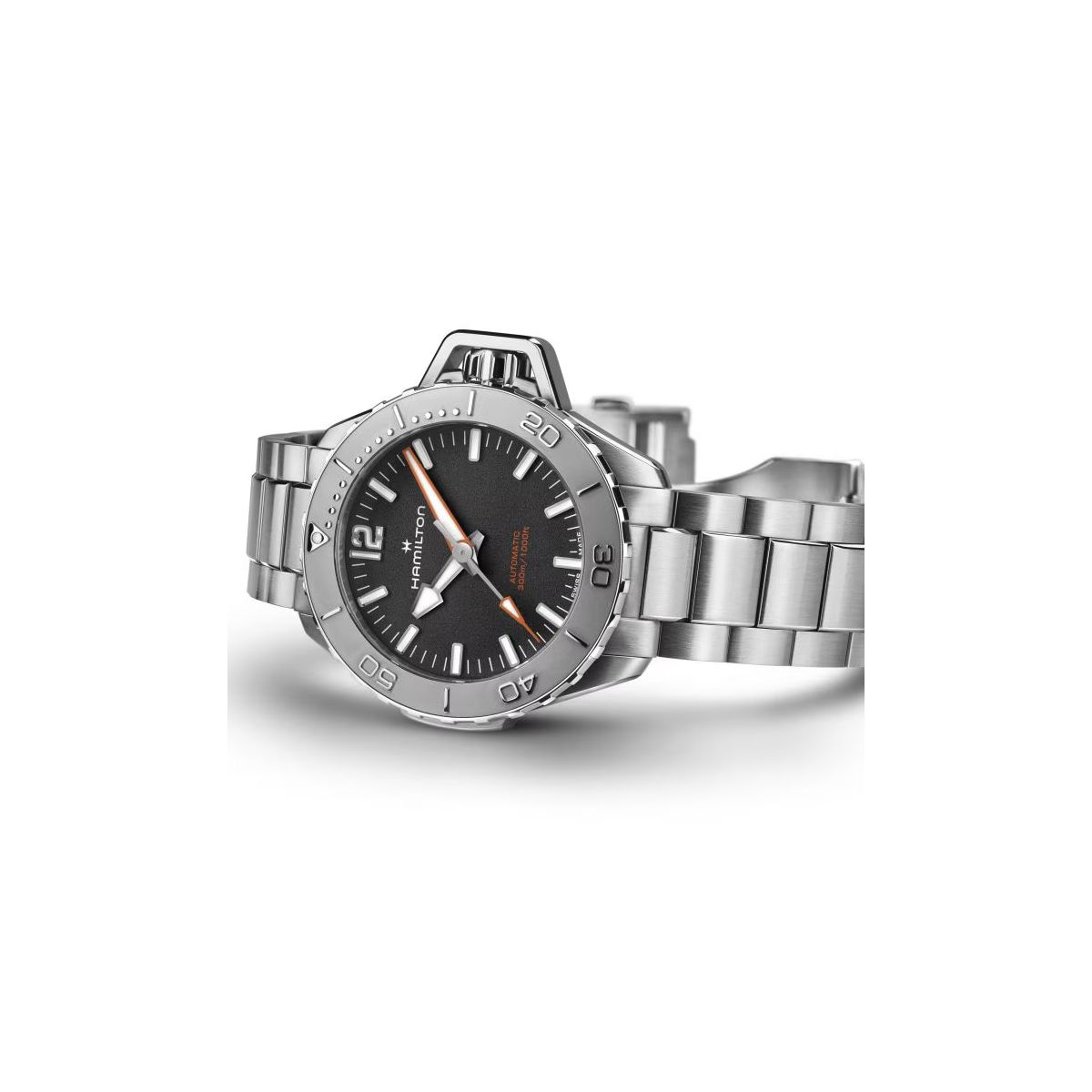 Hamilton Khaky Navy Frogman Auto / orologio uomo / quadrante nero ...