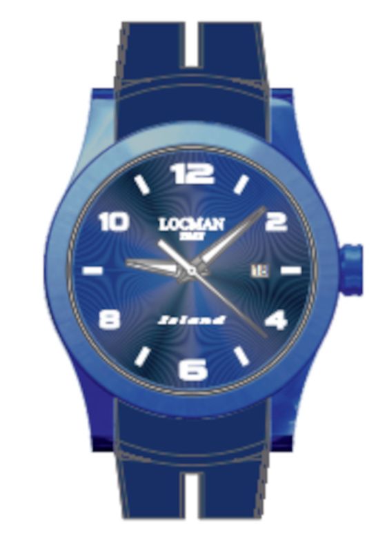 Locman Island / orologio uomo / quadrante blu / cassa acciaio e titanio ...