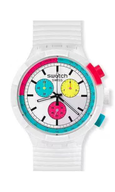 Swatch / Neon / The Purity of Neon / orologio unisex / quadrante bianco ...