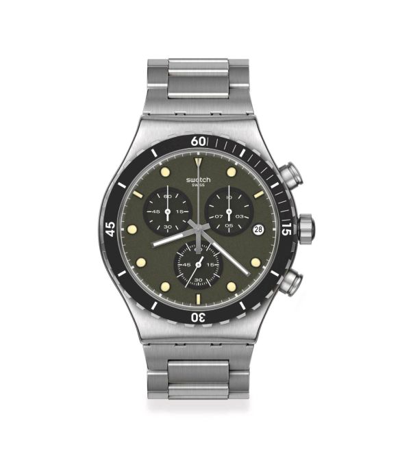 Swatch / New Irony Chrono / Back in Khaki / orologio unisex / quadrante ...