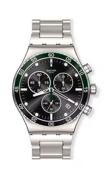 Swatch / Irony Chrono / Dark Green / orologio unisex / quadrante nero ...