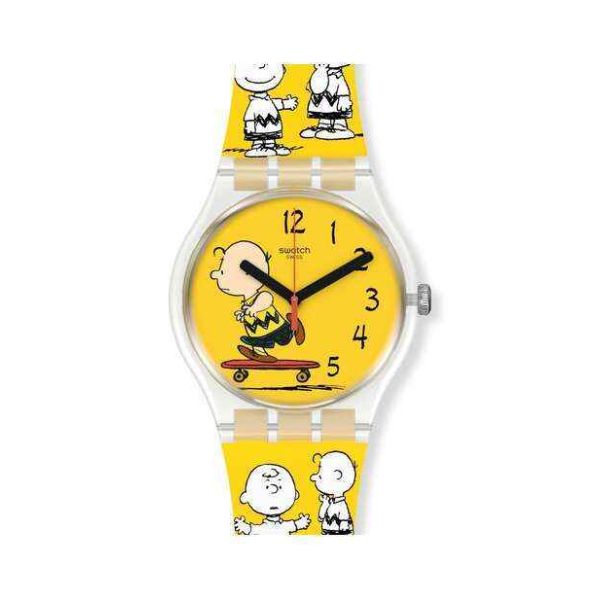 Swatch / Peanuts / Pow Wow / orologio unisex / quadrante giallo / cassa ...